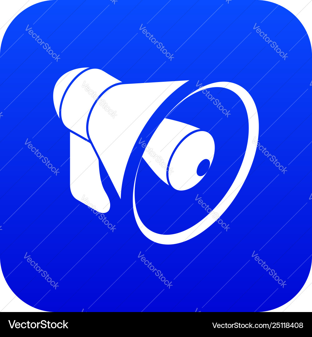 Hand speaker icon blue Royalty Free Vector Image