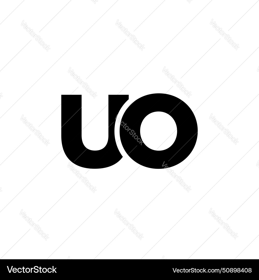 Letter u and o uo logo design template minimal Vector Image