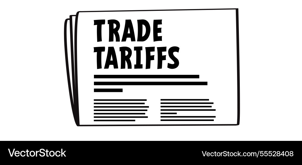 Trade tariffs newspaper import or export Vector Image