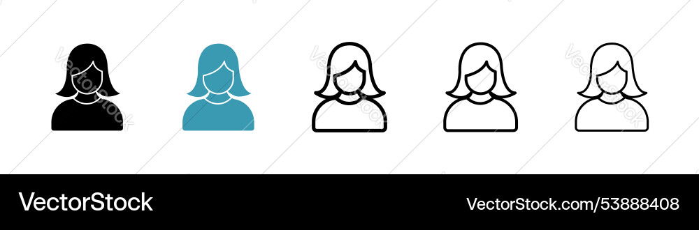 Woman icon set Royalty Free Vector Image - VectorStock