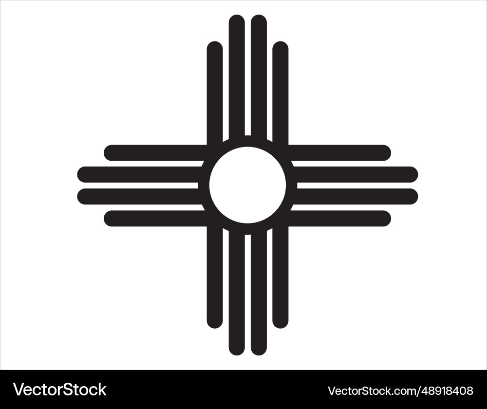 Zia symbol silhouette art Royalty Free Vector Image