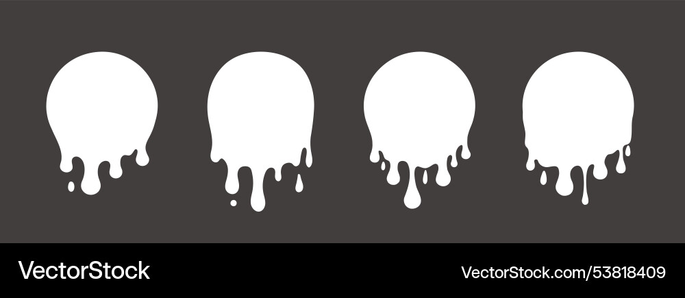 Circle with milky drips abstract melt silhouette Vector Image
