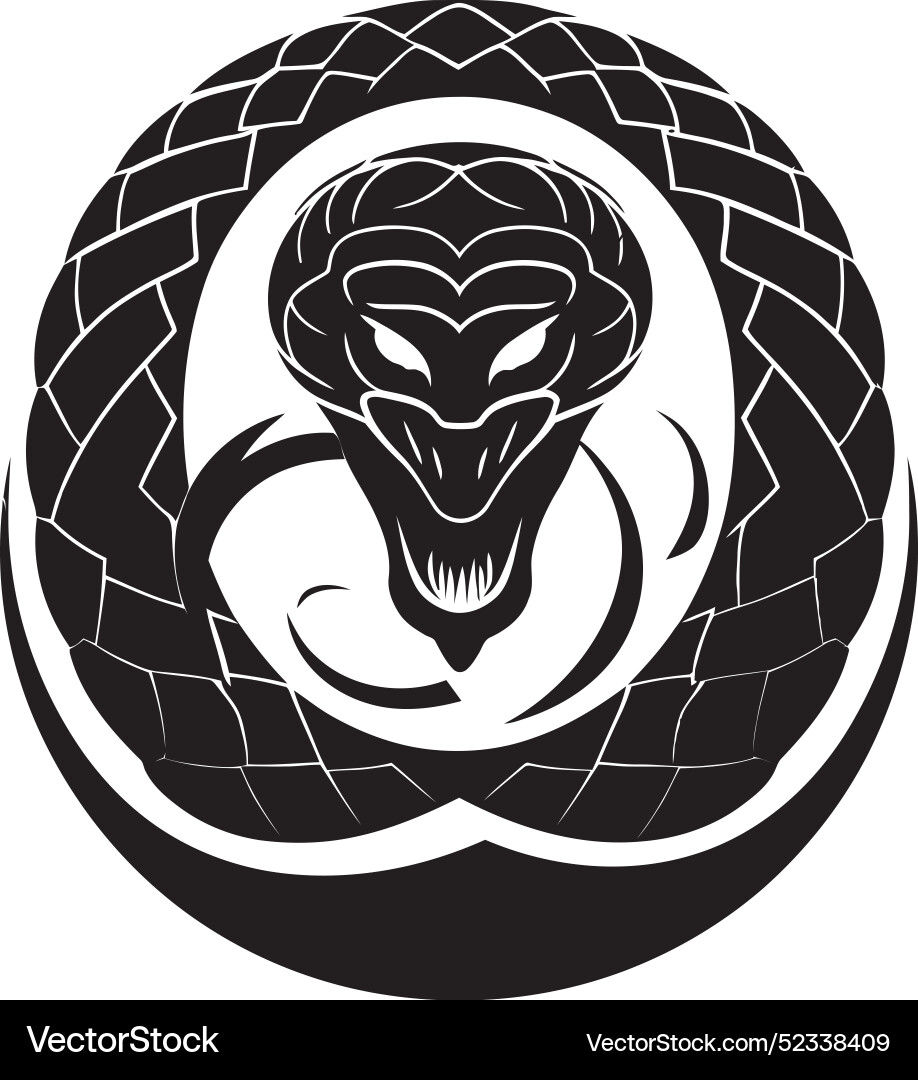 Coiled darkness serpent graphicmidnight viper Vector Image