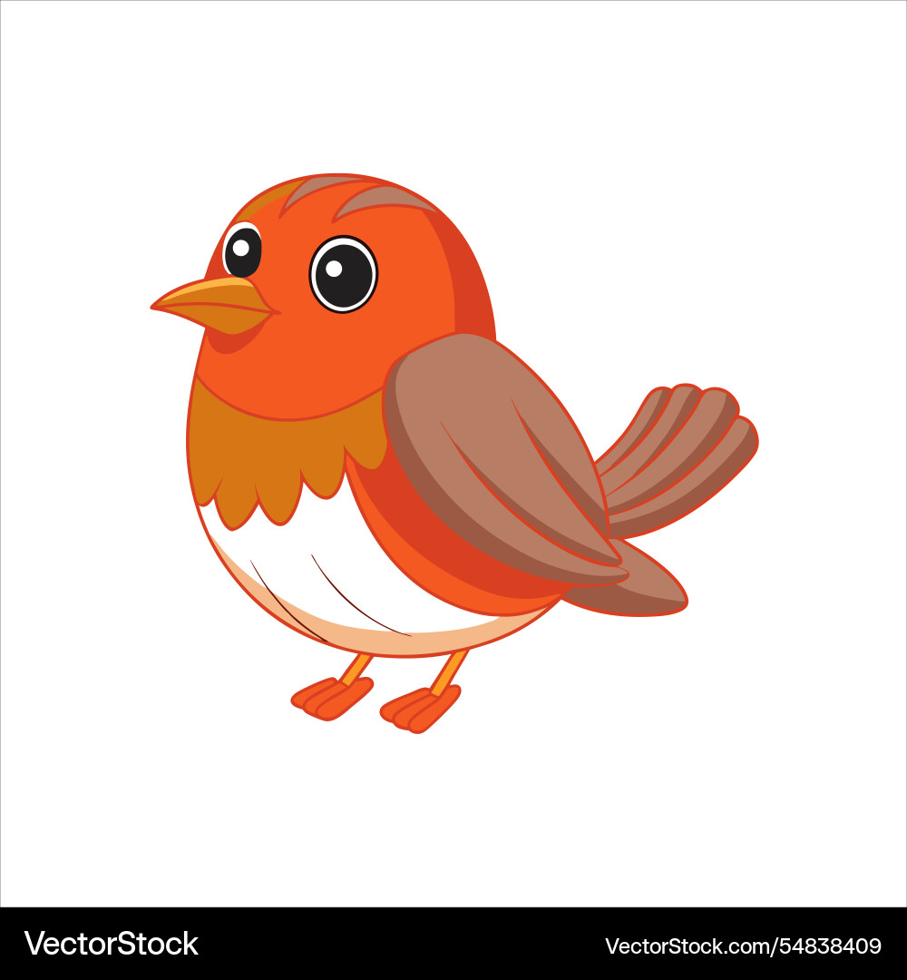 Colorful cartoon robin design art Royalty Free Vector Image