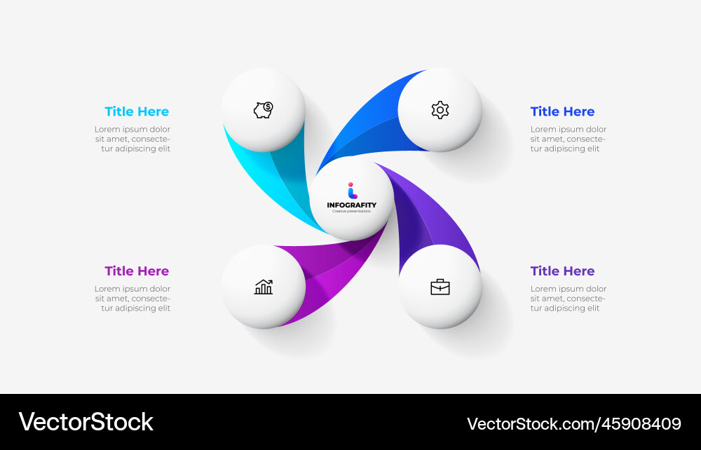 Cycle diagram with 4 options or steps slide Vector Image