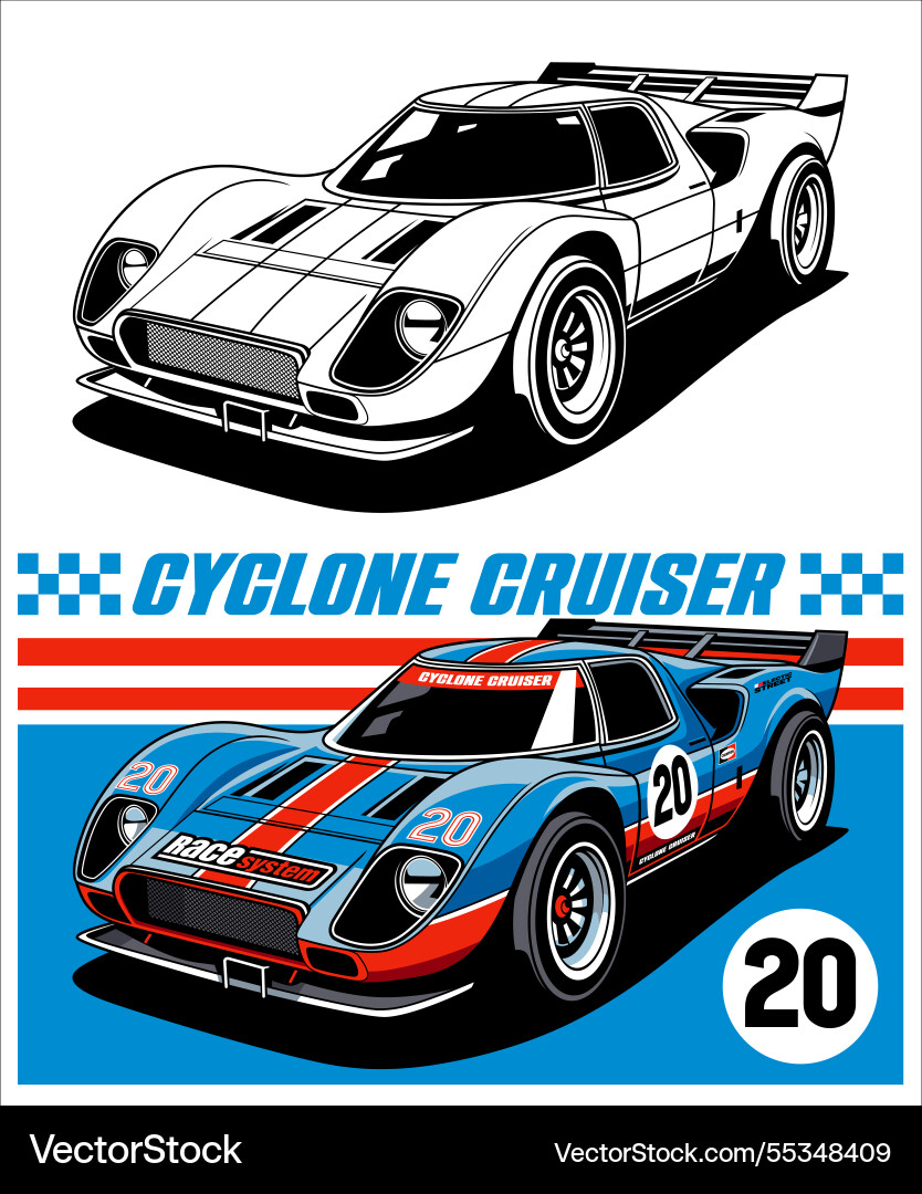 Cyclone cruiser racing car design Royalty Free Vector Image