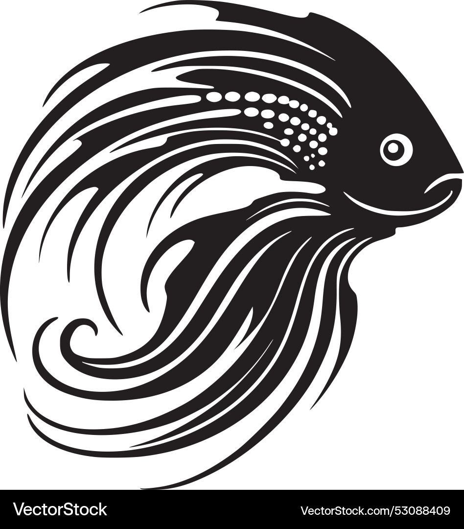 Fish - black and white Royalty Free Vector Image