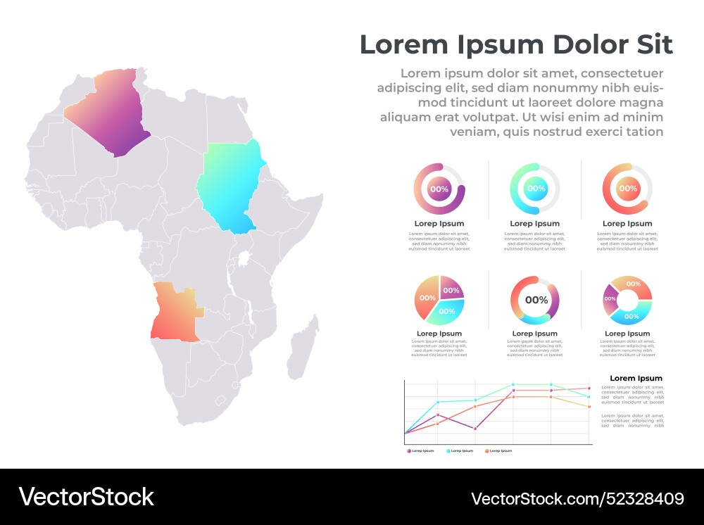 Flat design africa map infographic Royalty Free Vector Image