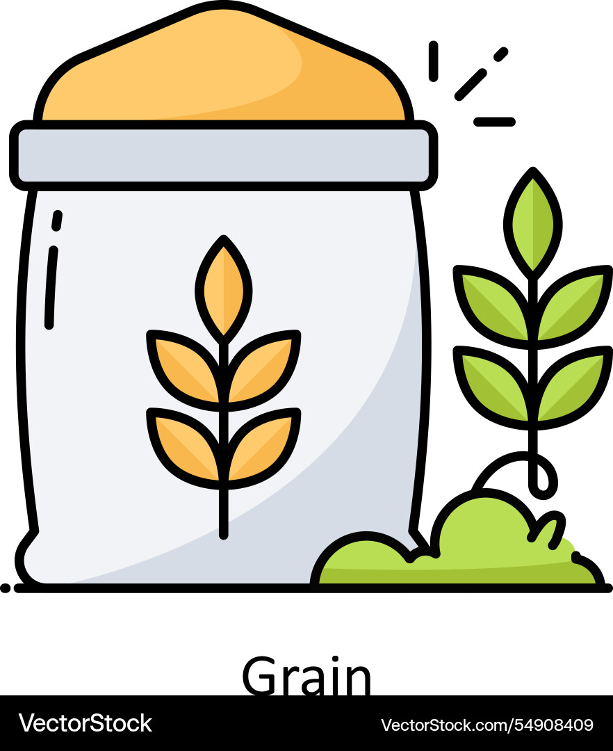 Grain filled outline icon Royalty Free Vector Image