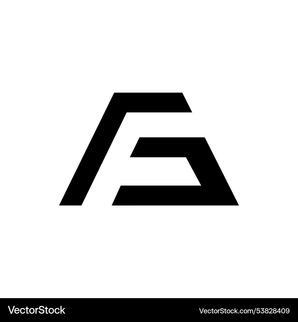 Letter fg or gf negative space unique typography Vector Image