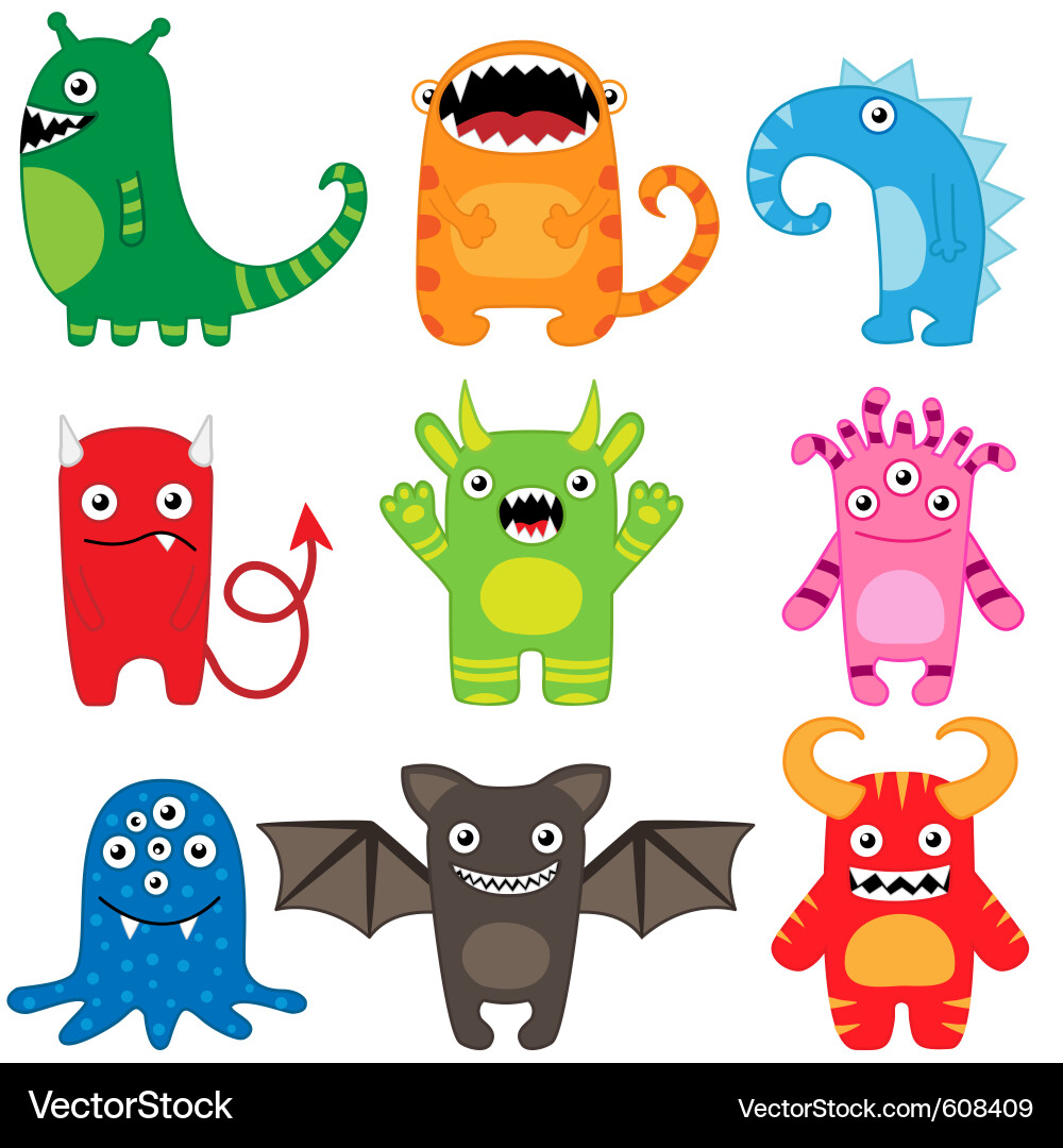 Monster set Royalty Free Vector Image - VectorStock