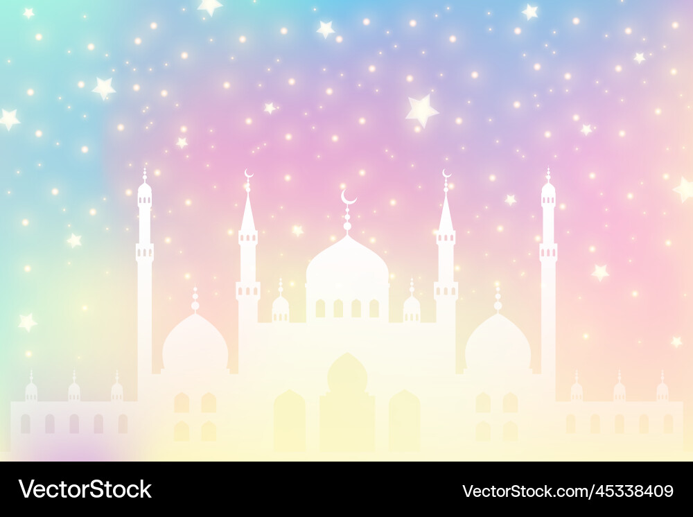 Mosque with minarets silhouette islamic Royalty Free Vector