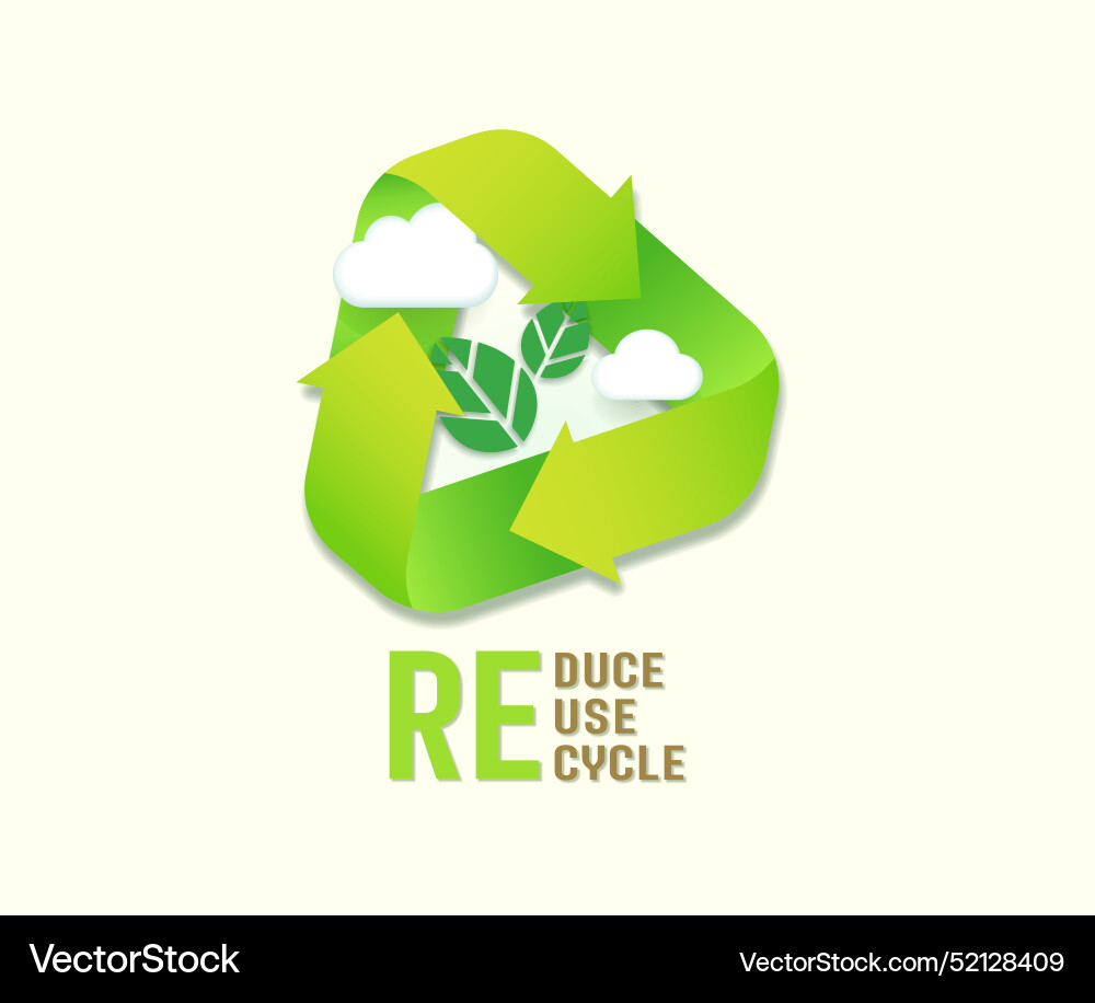 Premium about green concept reduce reuse recycle Vector Image