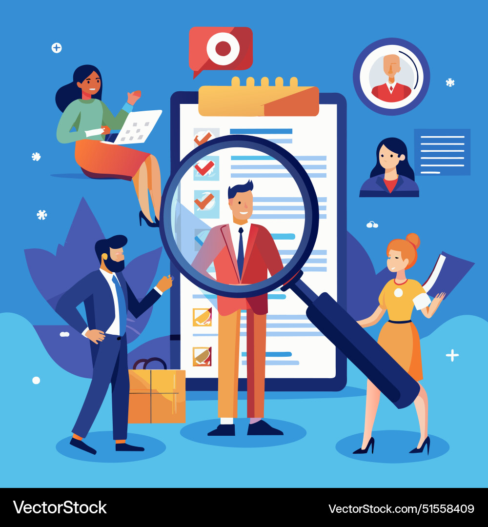 Recruitment hiring process to choose candidate to Vector Image