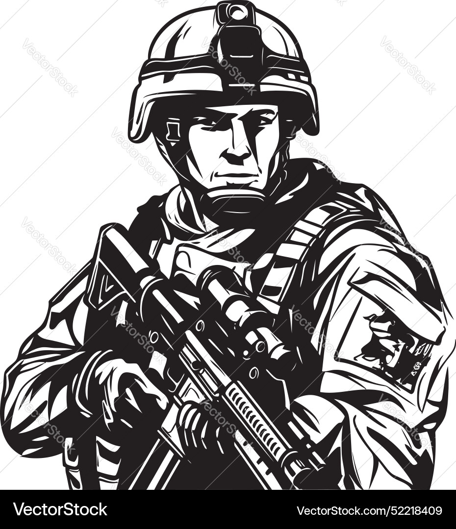 Striker symbol black insignia for special forces Vector Image