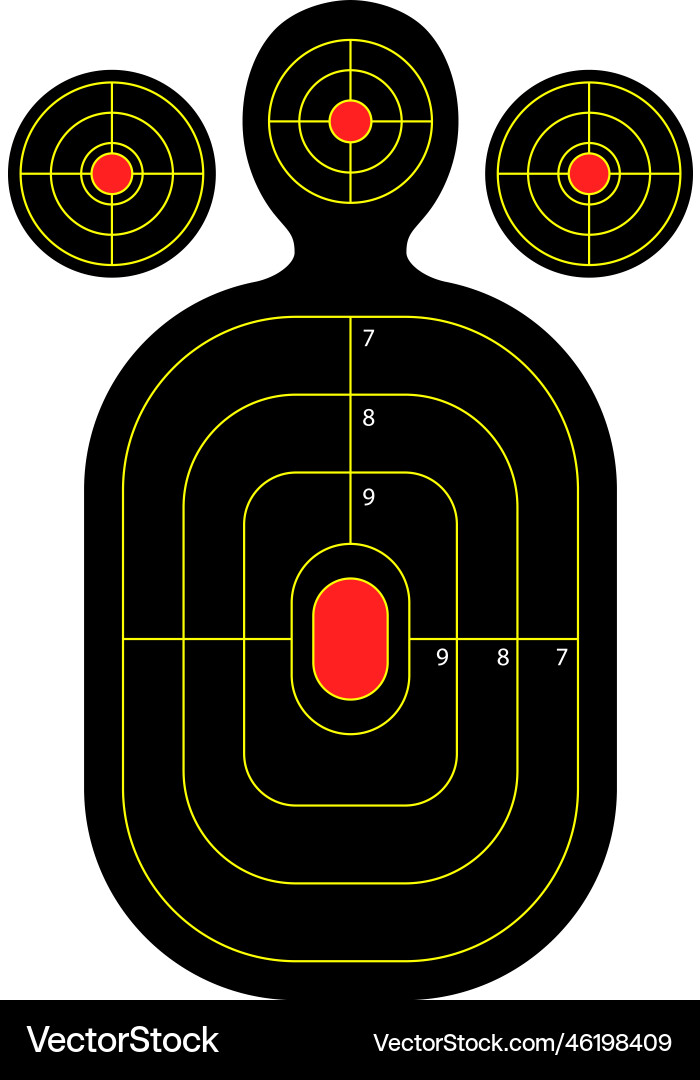 Target for shooting range gun silhouette hitting Vector Image