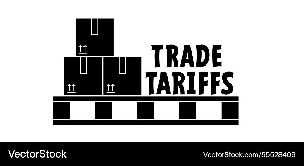 Trade tariffs with cargo ship containers Vector Image