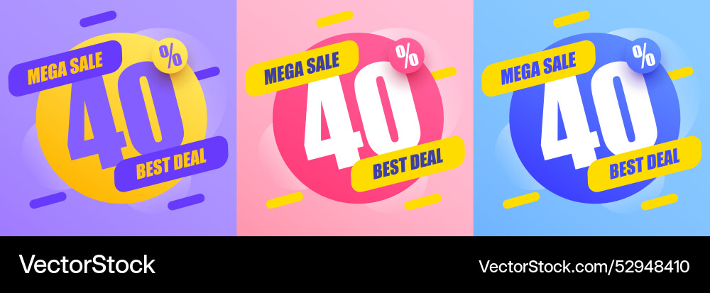 40 percent off discount creative composition Vector Image