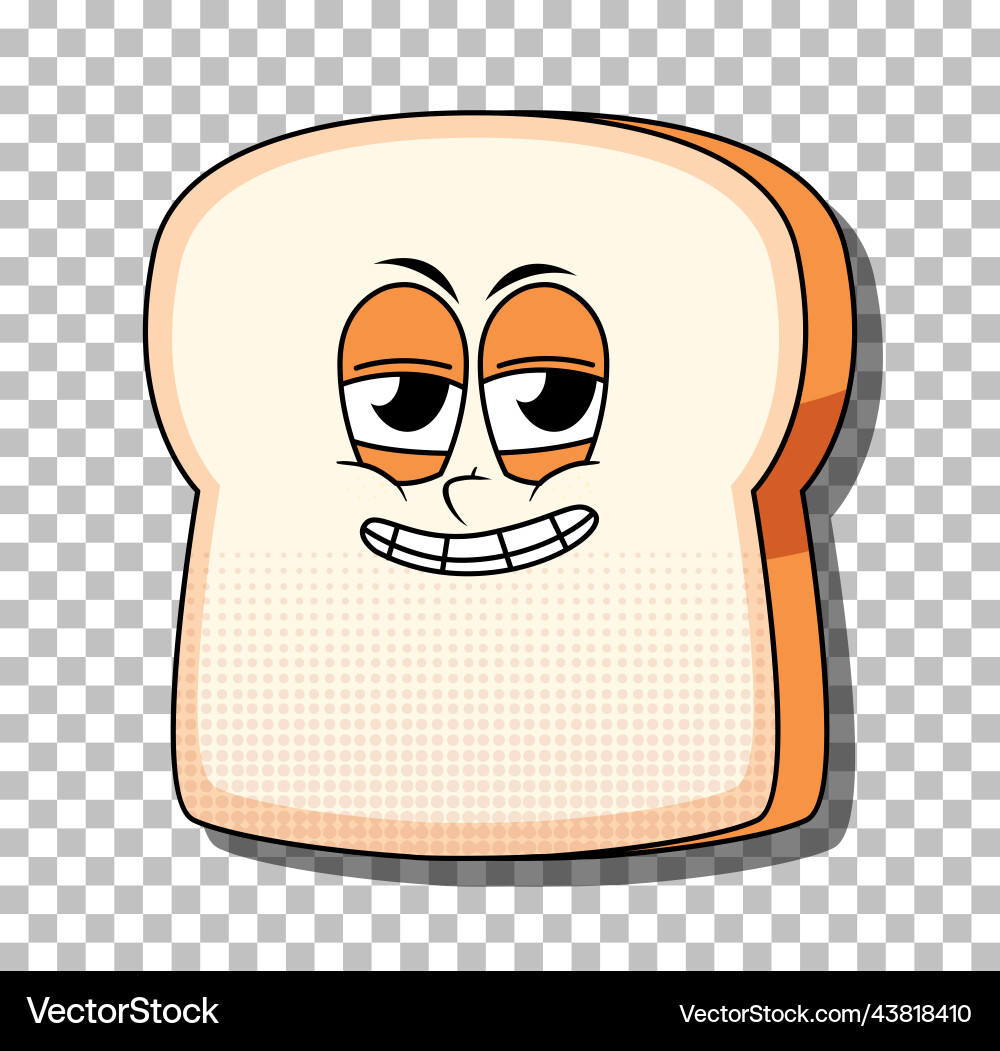 Bread cartoon character isolated Royalty Free Vector Image