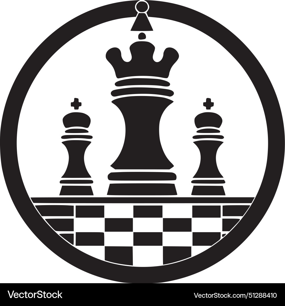 Chess - minimalist and flat logo Royalty Free Vector Image