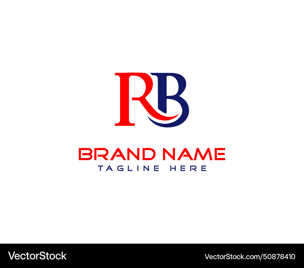 Initial rb icon letter logo design Royalty Free Vector Image