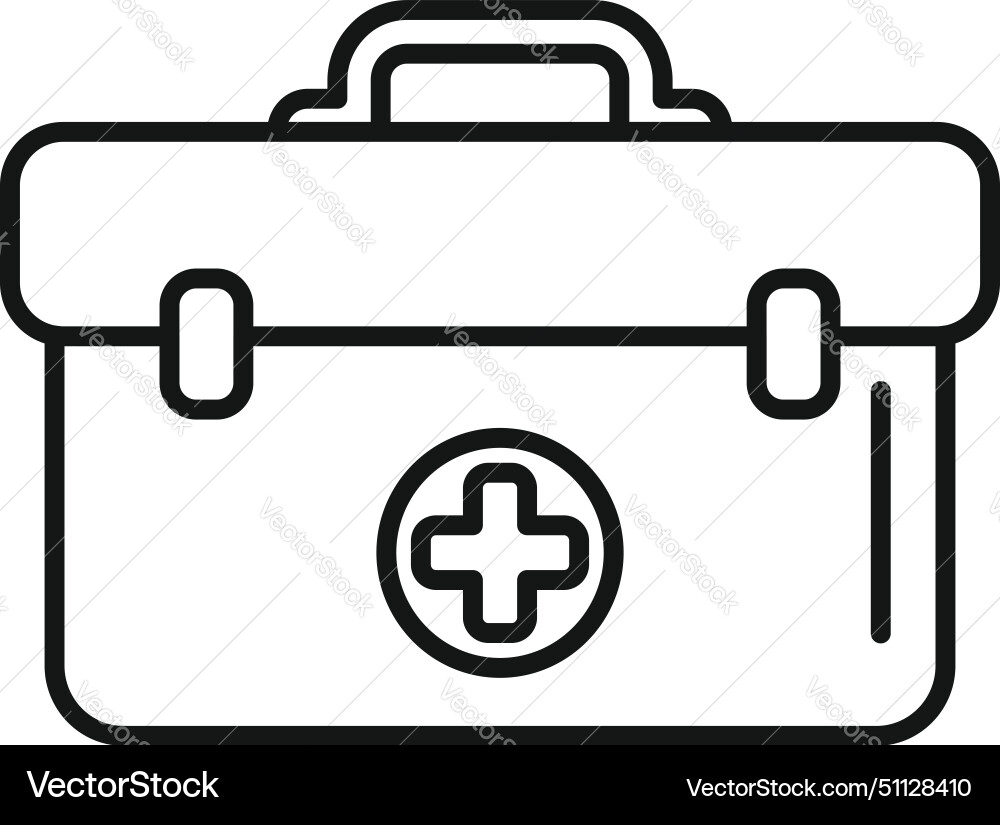 Medical first aid box icon outline Royalty Free Vector Image