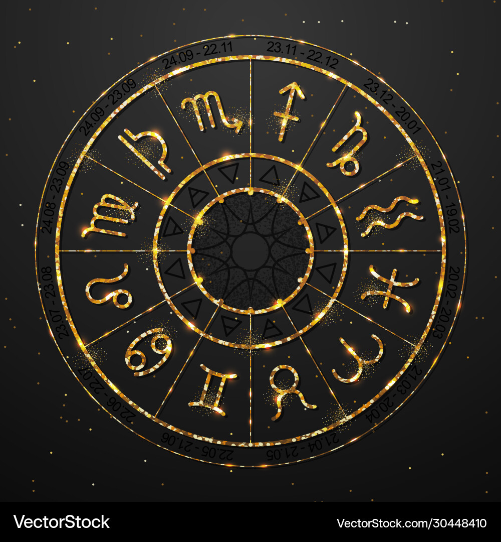 Modern magic witchcraft astrology golden wheel Vector Image