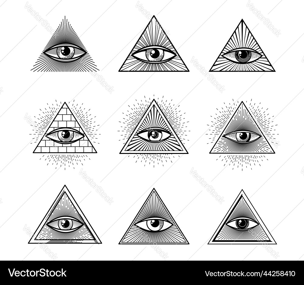 Providence illuminati eye occult esoteric pyramid Vector Image