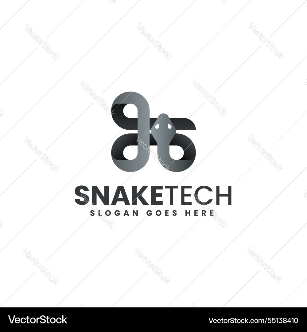 Snake tech gradient colorful logo Royalty Free Vector Image