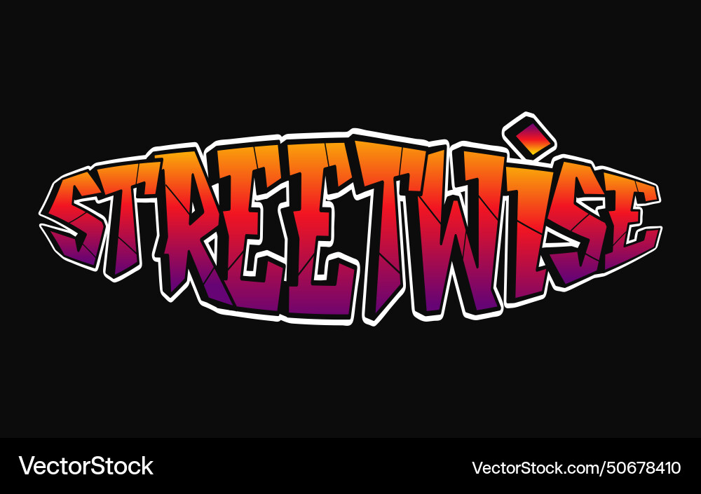 Streetwise - single word letters graffiti style Vector Image