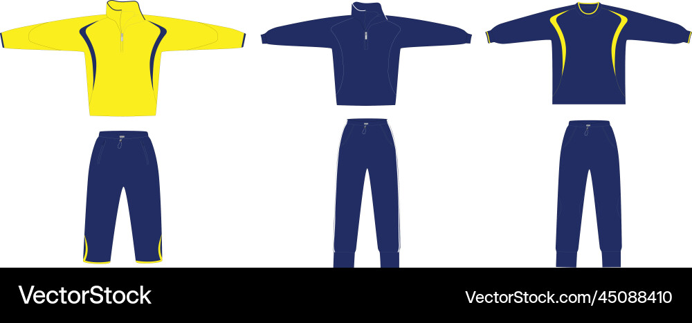 Track suit mock ups templates Royalty Free Vector Image