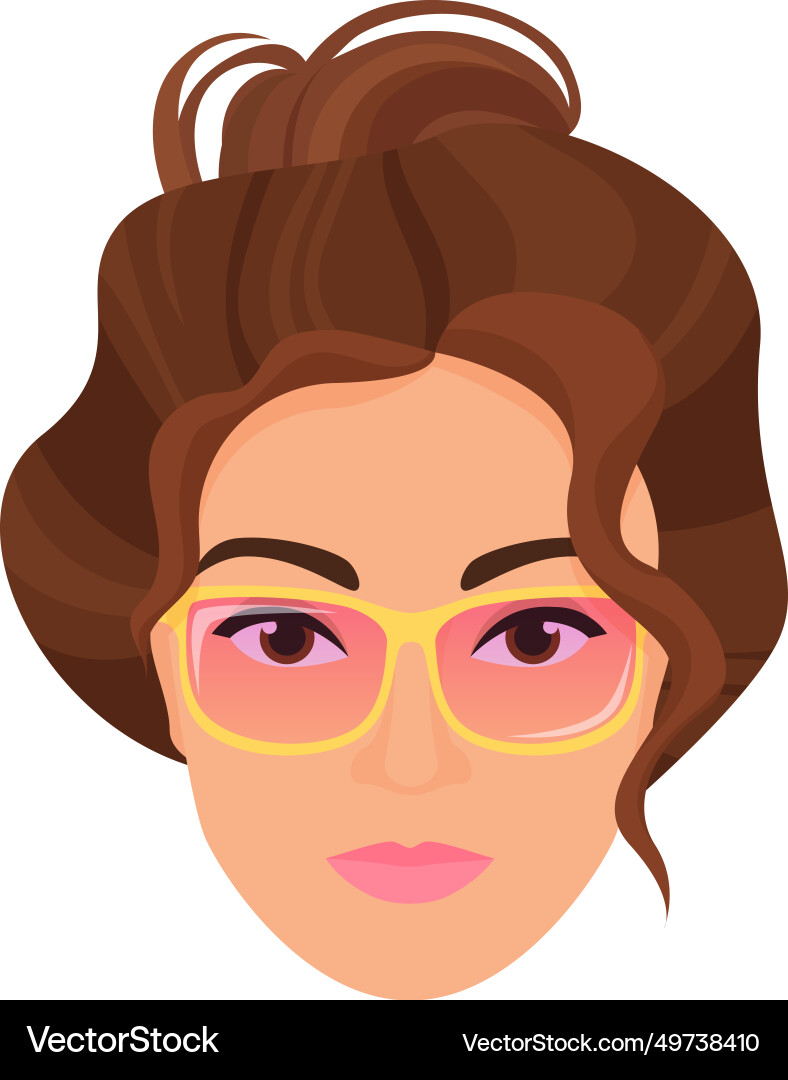 Woman head with stylish bun Royalty Free Vector Image