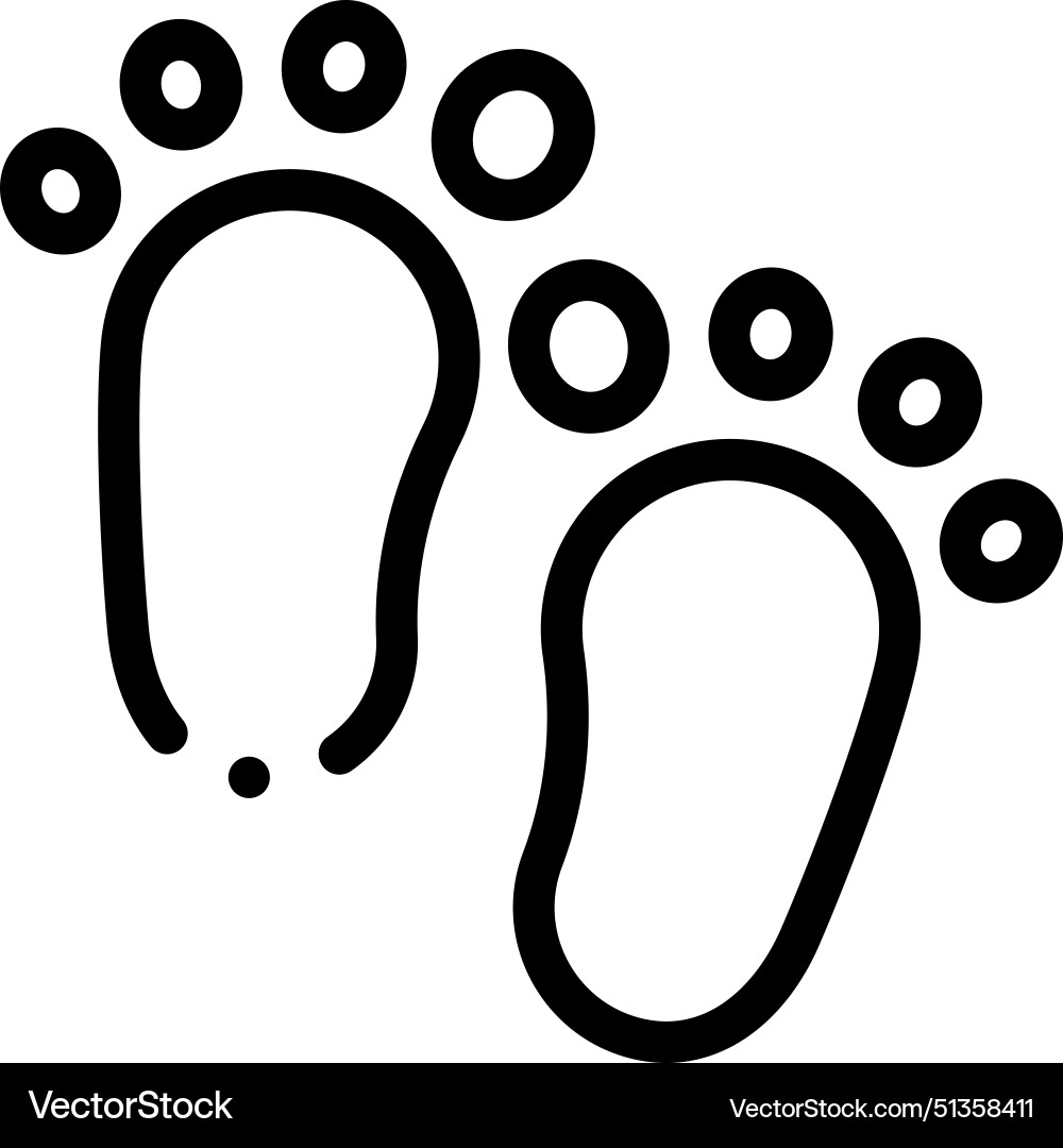 Baby feet icon thin linear style design isolated Vector Image