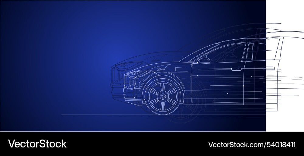 Background with modern car automotive Royalty Free Vector