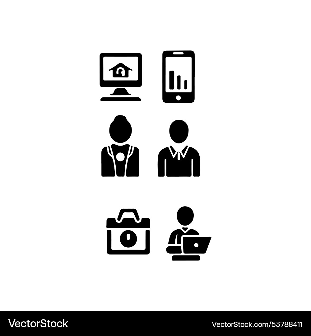 Black filled logo icon Royalty Free Vector Image