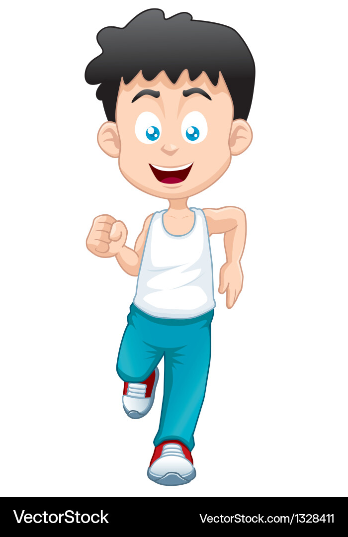 Boy jogging Royalty Free Vector Image - VectorStock