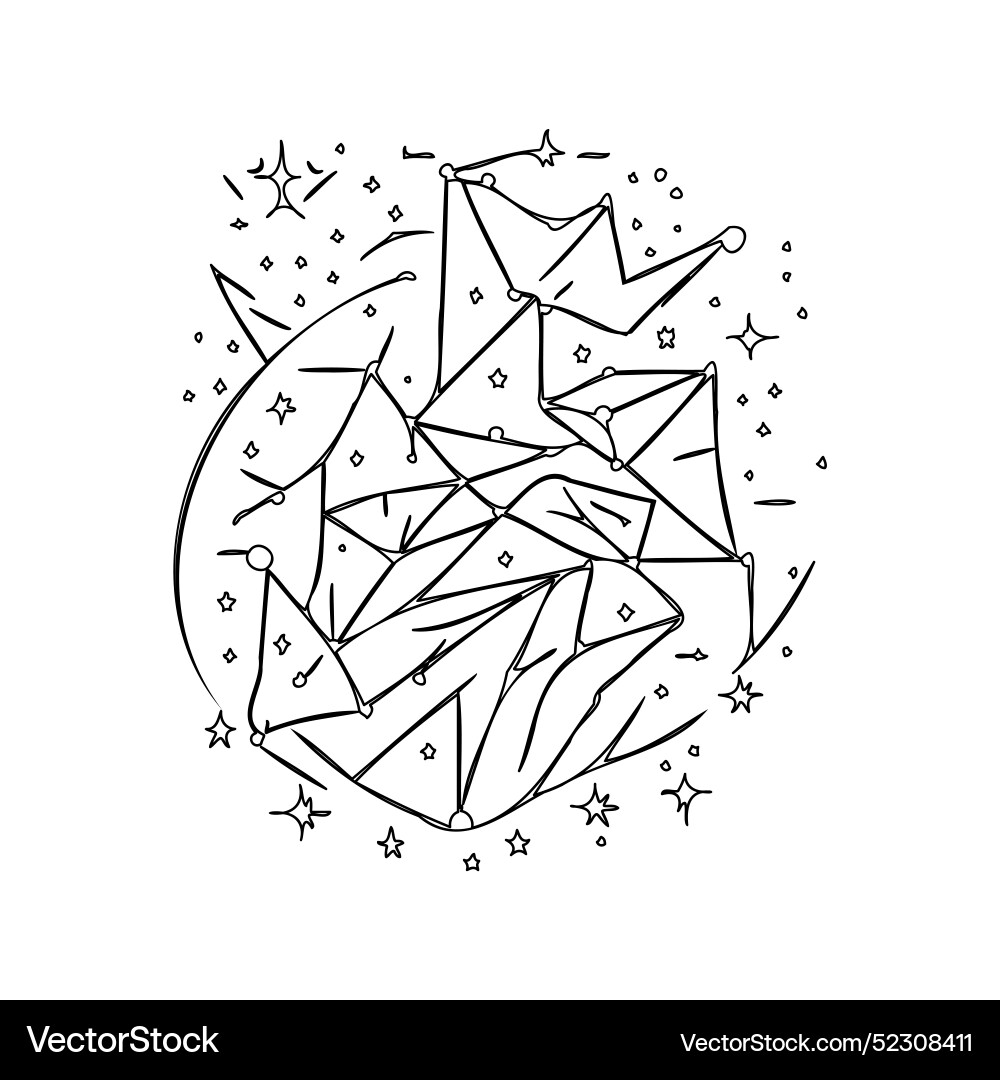 Constellations outline sketch Royalty Free Vector Image