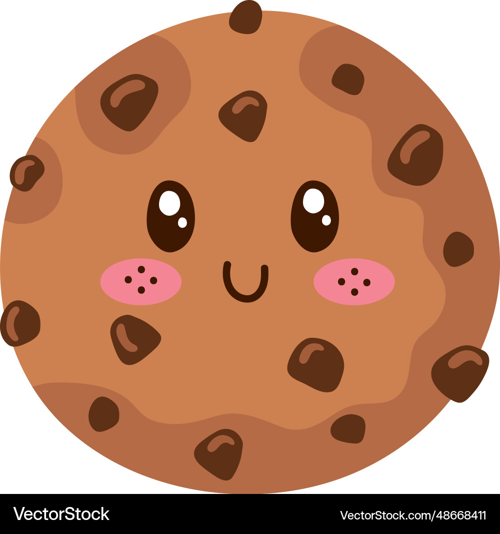 Cookie kawaii food cute Royalty Free Vector Image