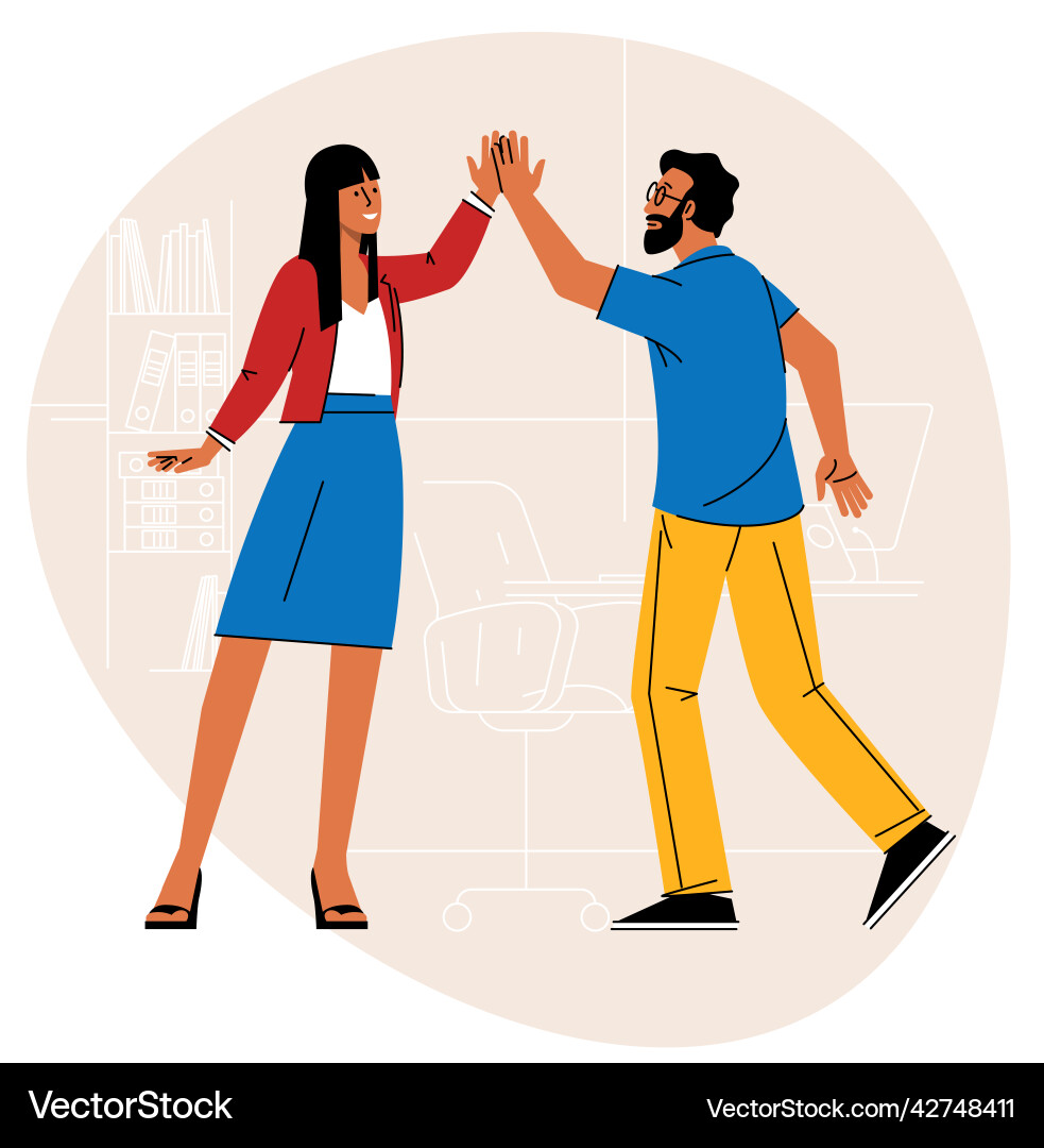High-five concept Royalty Free Vector Image - VectorStock