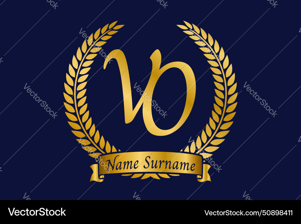 Initial letter v and o vo monogram logo design Vector Image