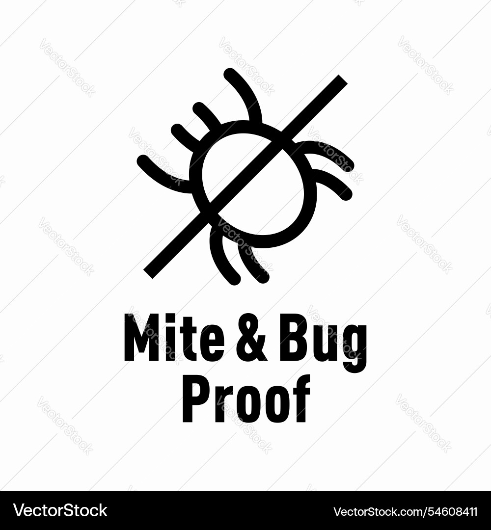 Mite and bug proof information sign icon Vector Image