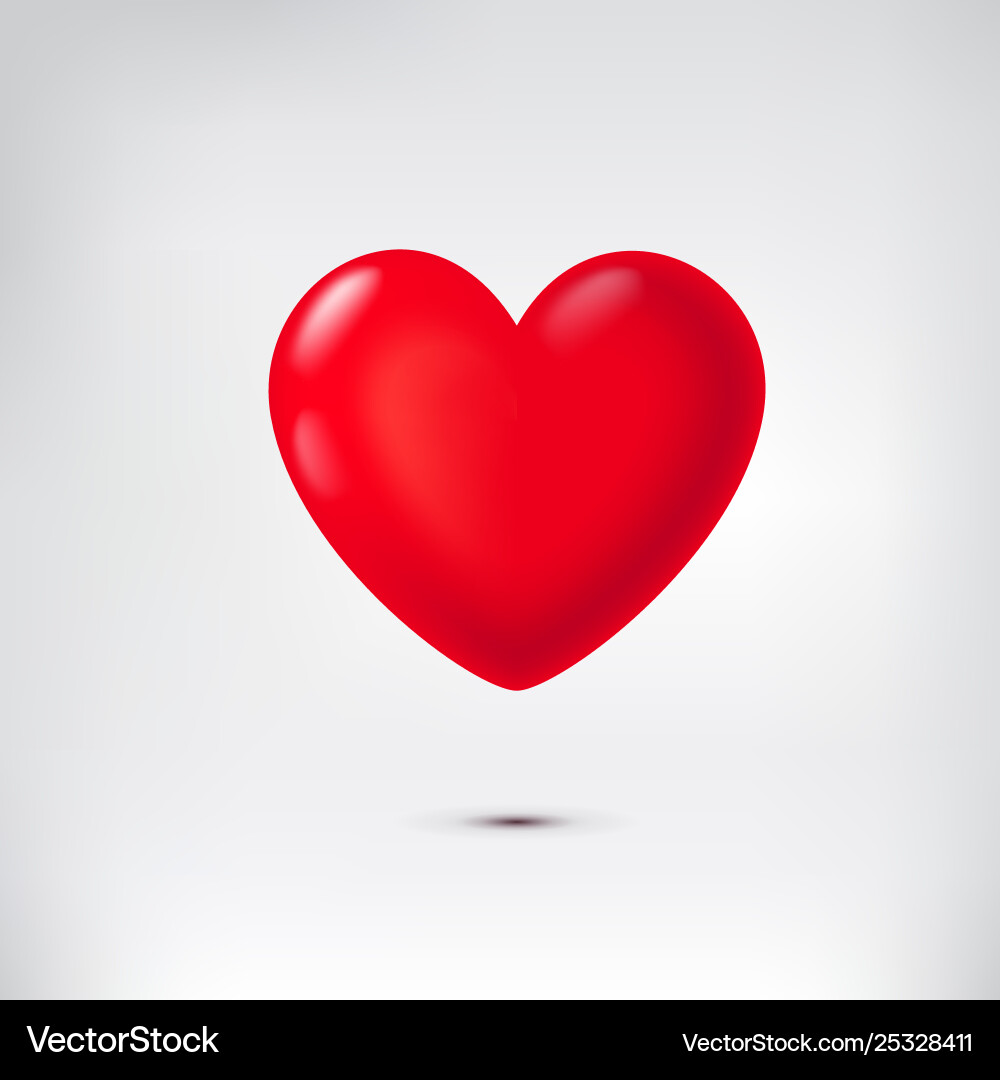 Red 3d heart Royalty Free Vector Image - VectorStock