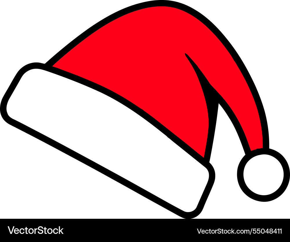Santa claus red hat - isolated Royalty Free Vector Image