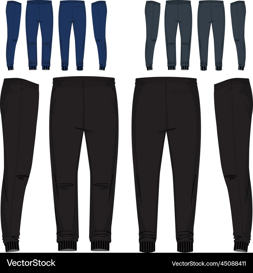 Track pant mock ups templates Royalty Free Vector Image