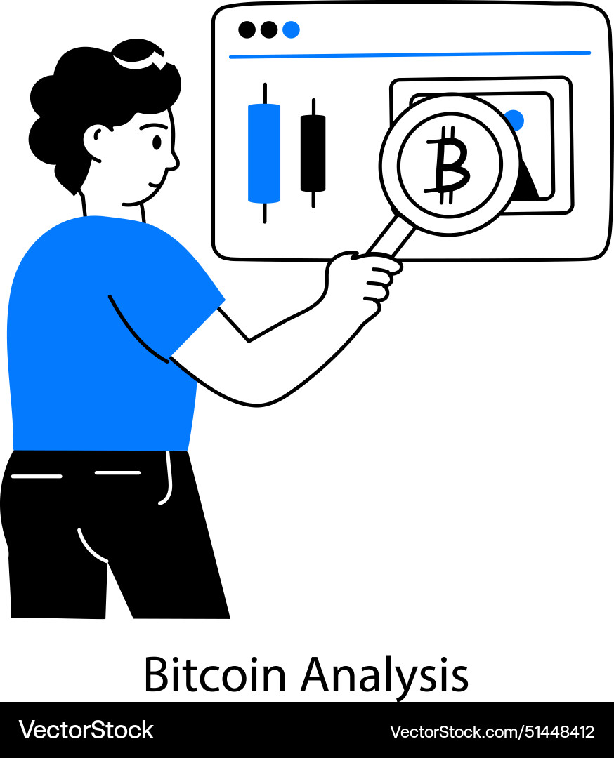 Bitcoin analysis Royalty Free Vector Image - VectorStock