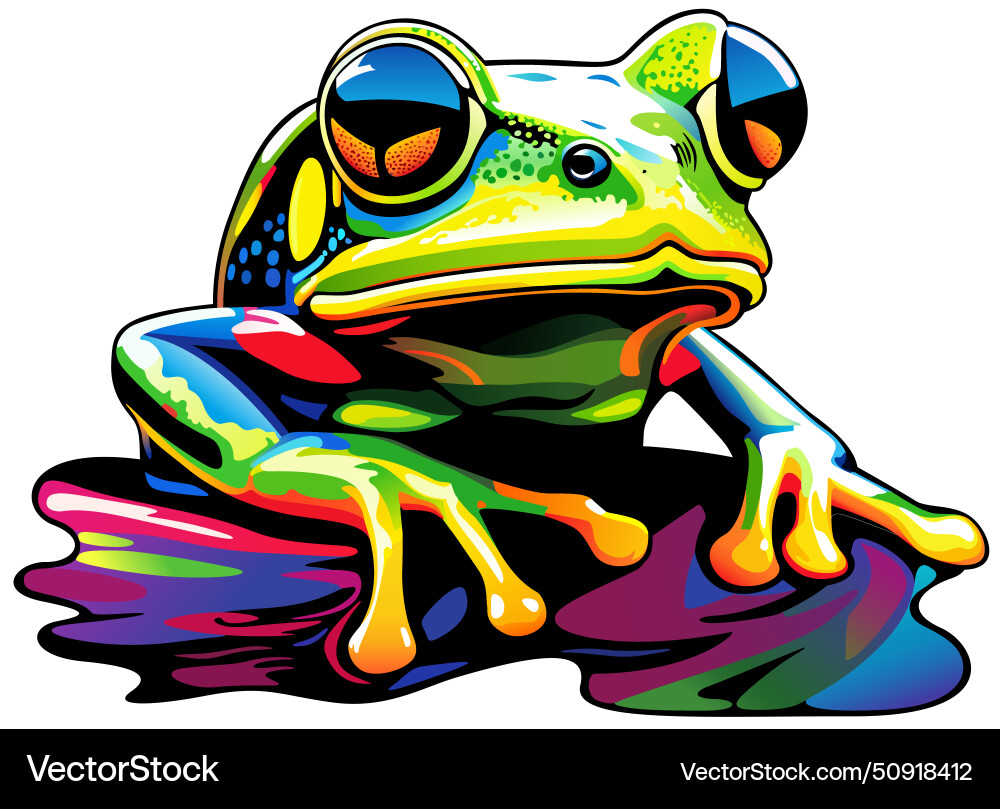 Colorful artistic of a frog Royalty Free Vector Image