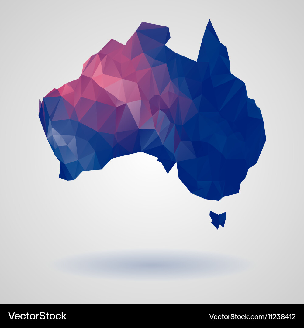 Geometric australia map Royalty Free Vector Image