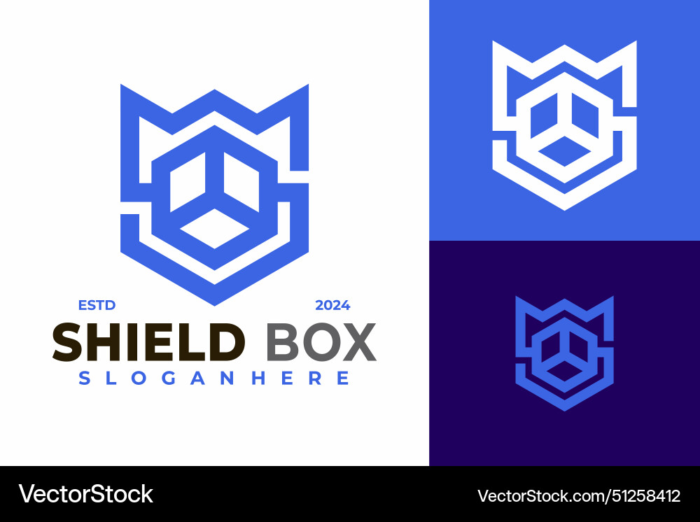 Letter s shield box logo design symbol icon Vector Image