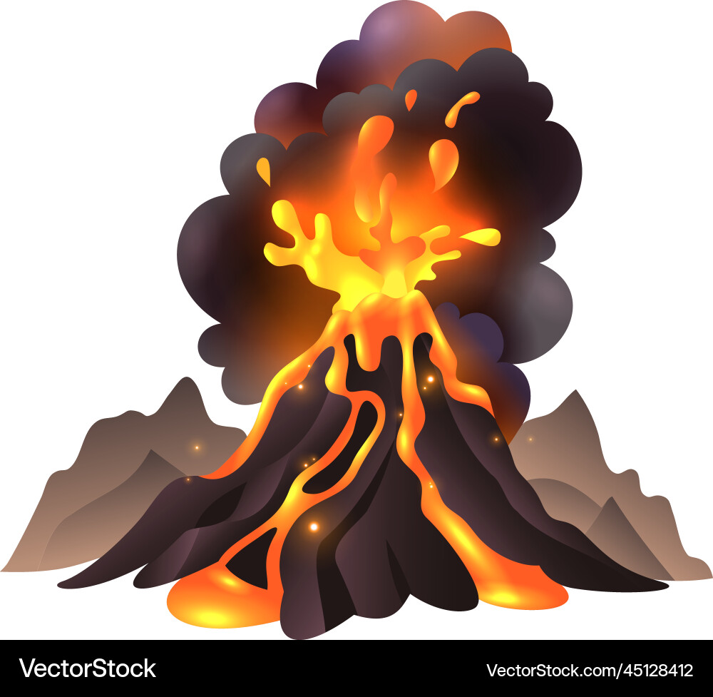Natural disaster volcano composition Royalty Free Vector
