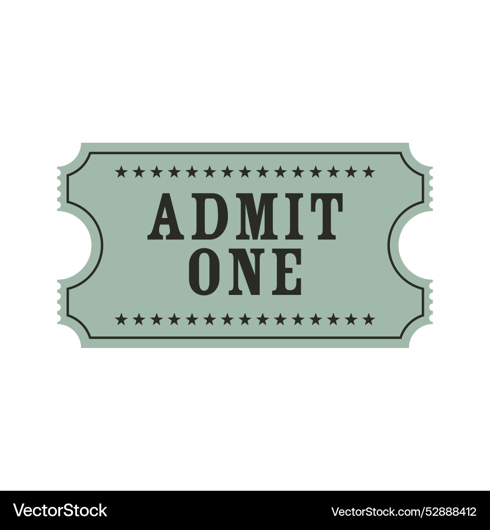 Retro ticket design template admit one Royalty Free Vector